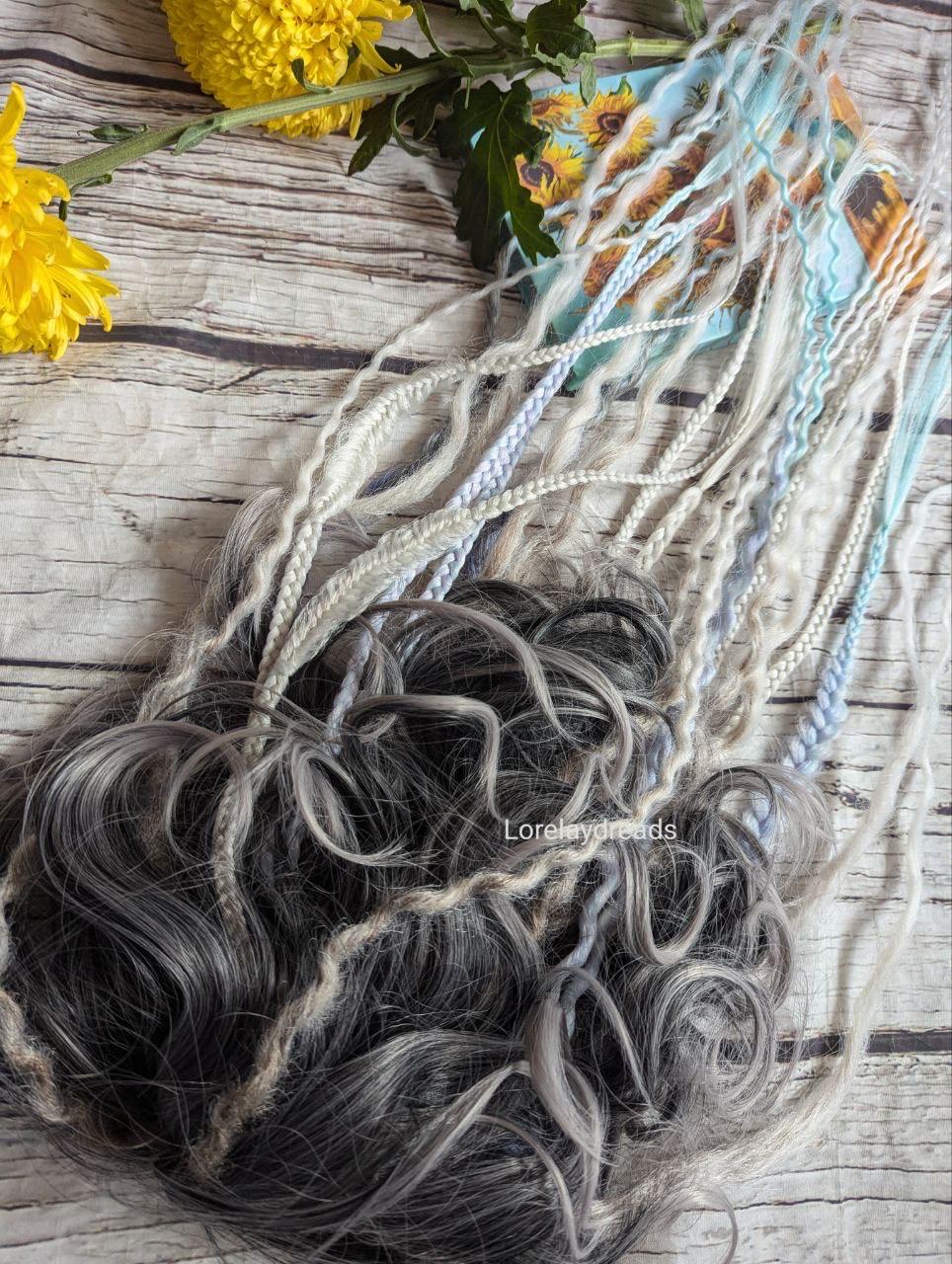 Claw Clip Ponytails Curly Dreads Black Whitesynthetic Crochet Dreads ...