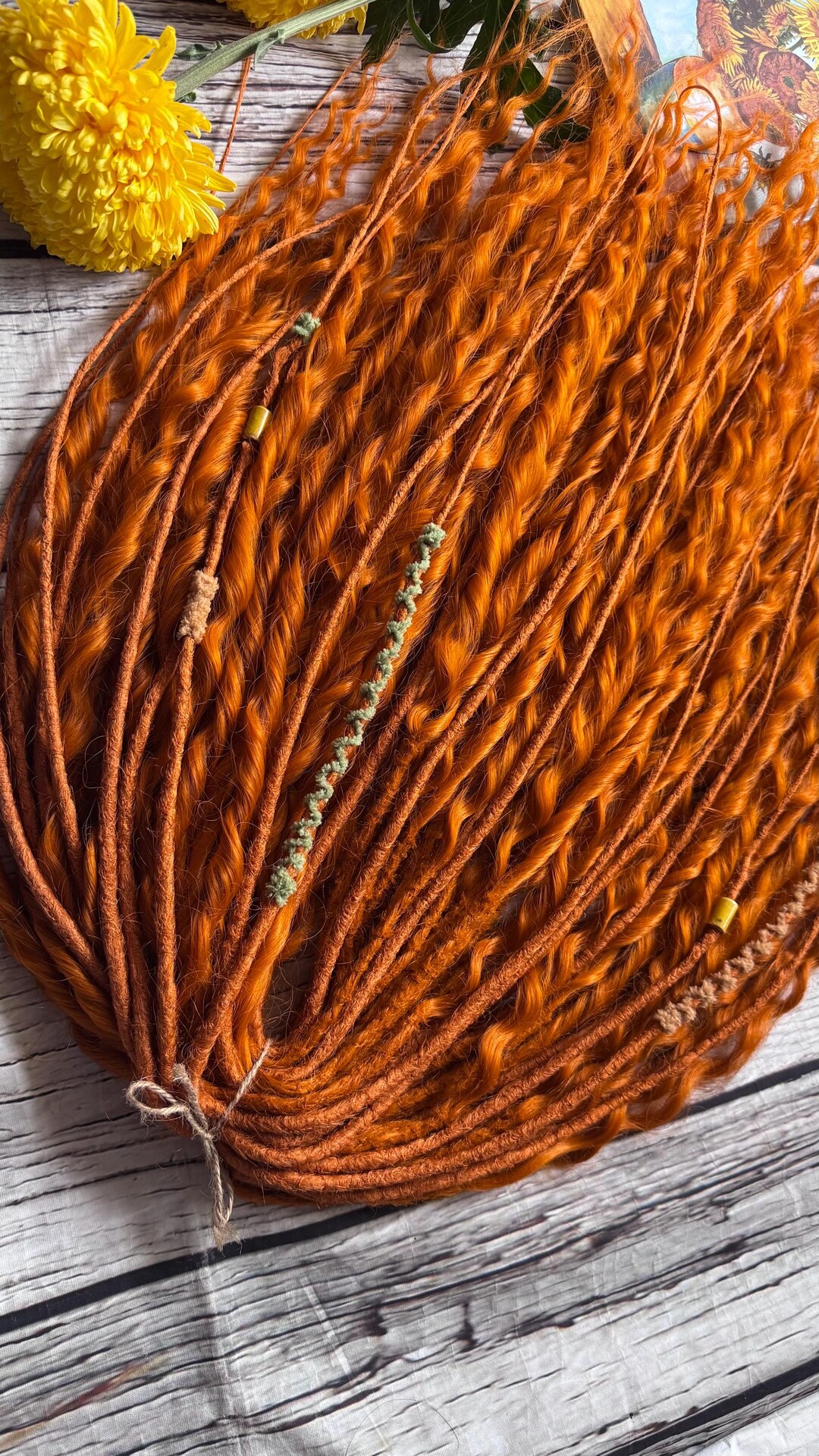 Oranges Curly Dreads Synthetic Crochet Dreads Extensions Boho DE Dreads ...