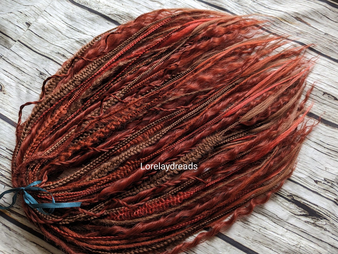 Bright Redish Orange Ginger Curly Dreads Synthetic Crochet Dreads ...
