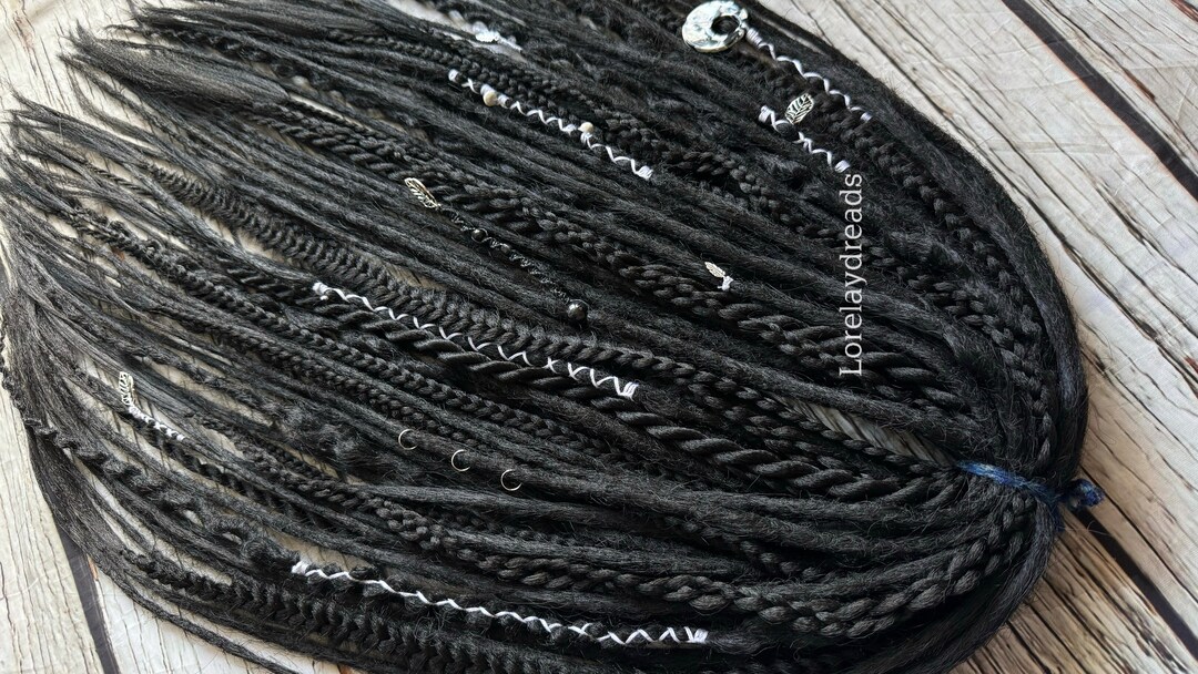 Pure Black Crochet Dreads Synthetic Crochetdreads Extensions White ...