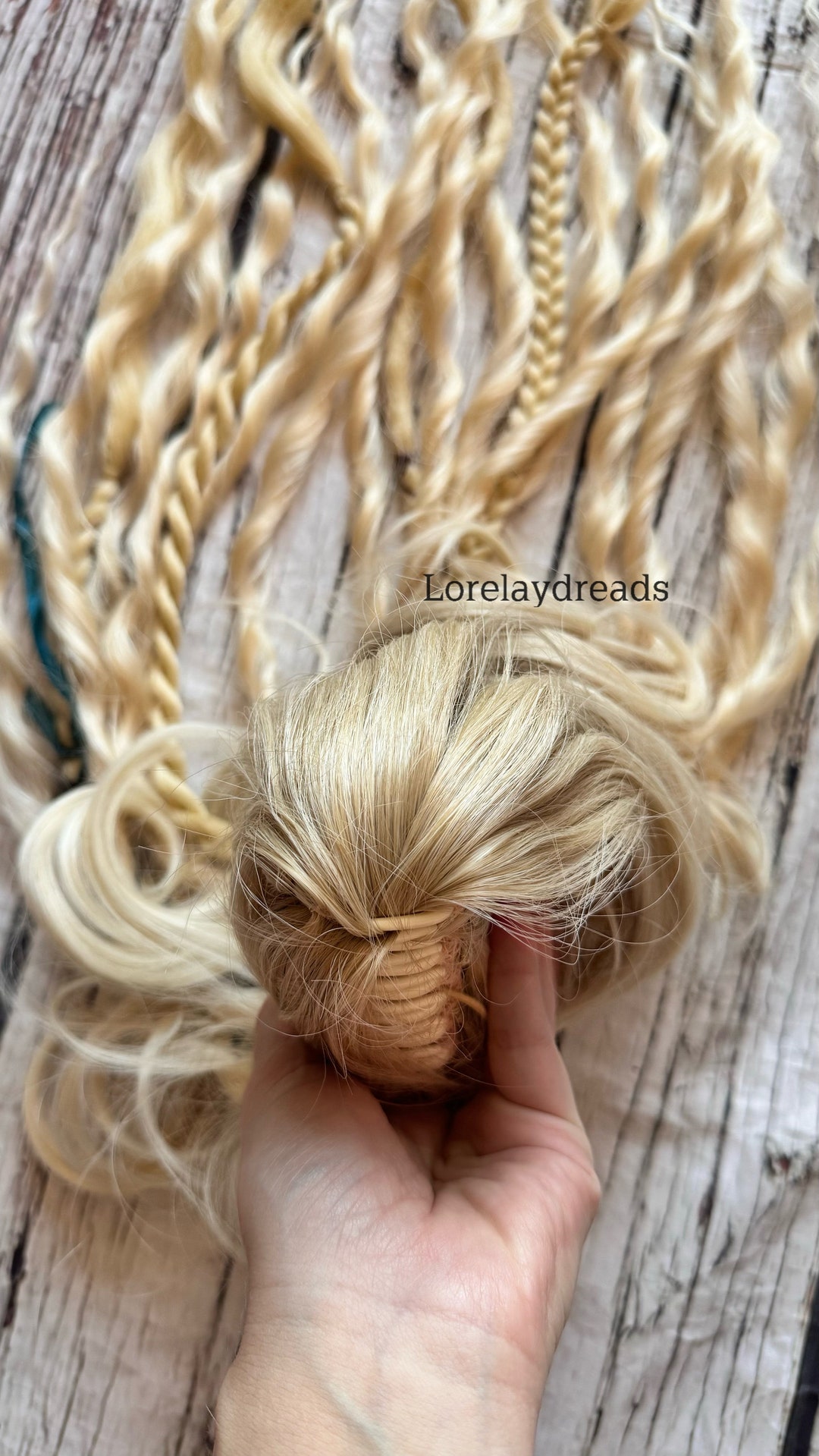 Claw Clip Ponytails Curly Dreads Blond Synthetic Crochet Dreads ...