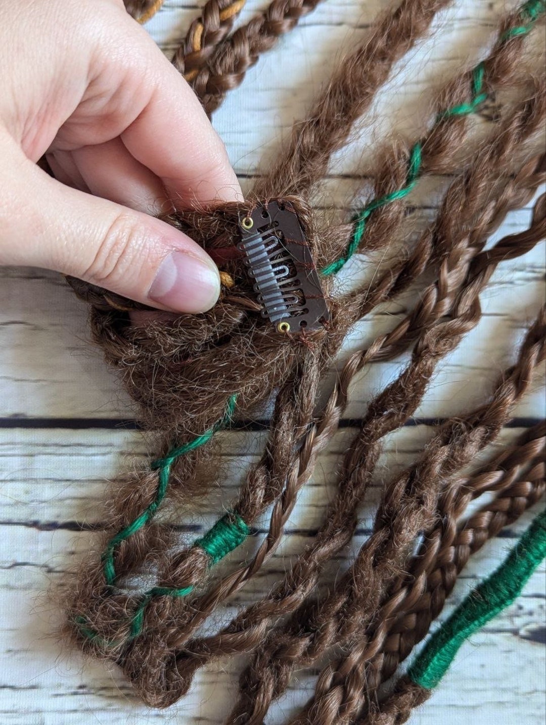 Braids on Clip, Ginger Dreads on Clip, Braid Extensions, Synthetic ...