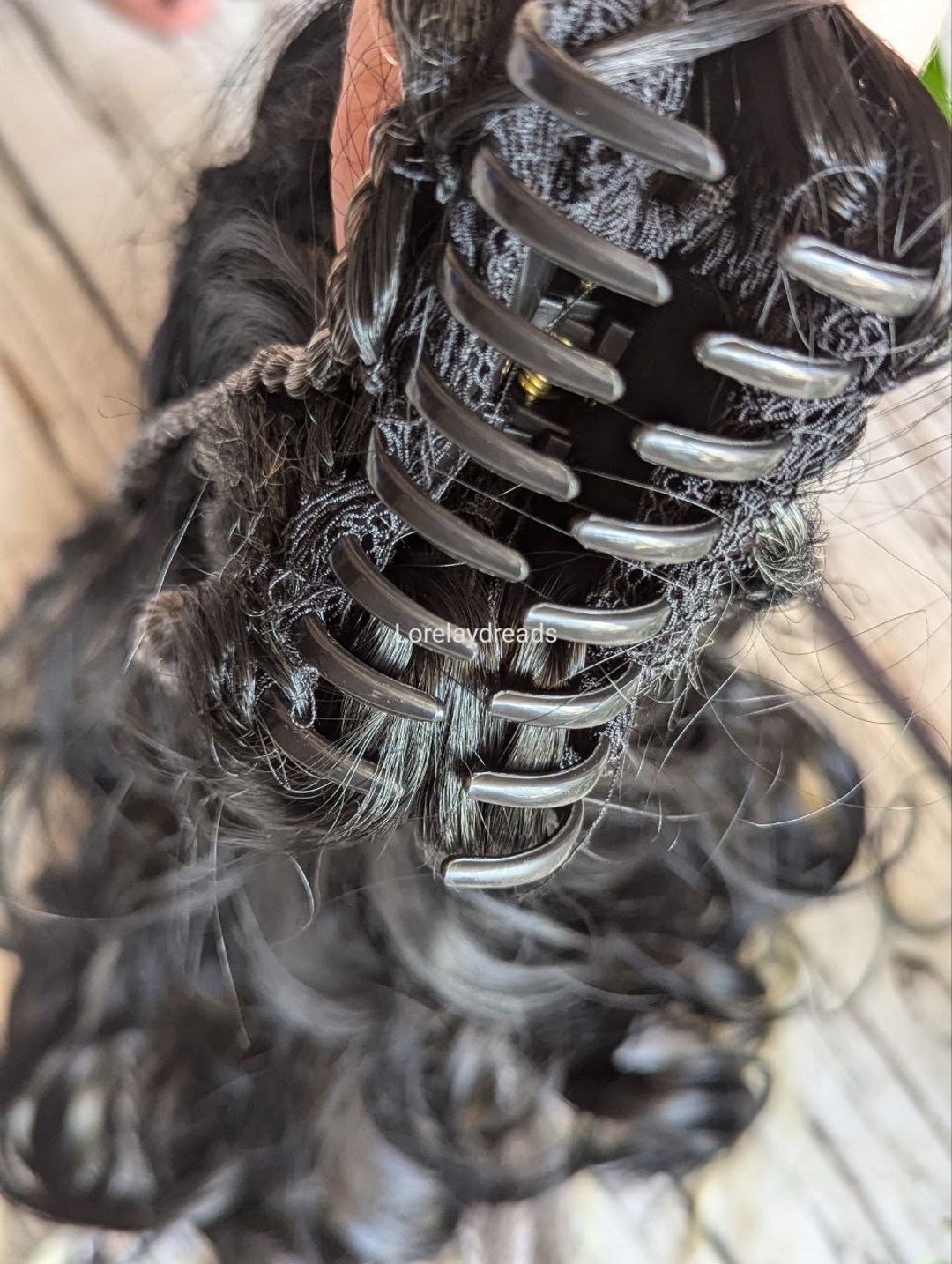 Claw Clip Ponytails Curly Dreads Black Synthetic Crochet Dreads ...