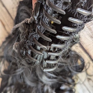 Claw Clip Ponytails Curly Dreads Black Synthetic Crochet Dreads ...