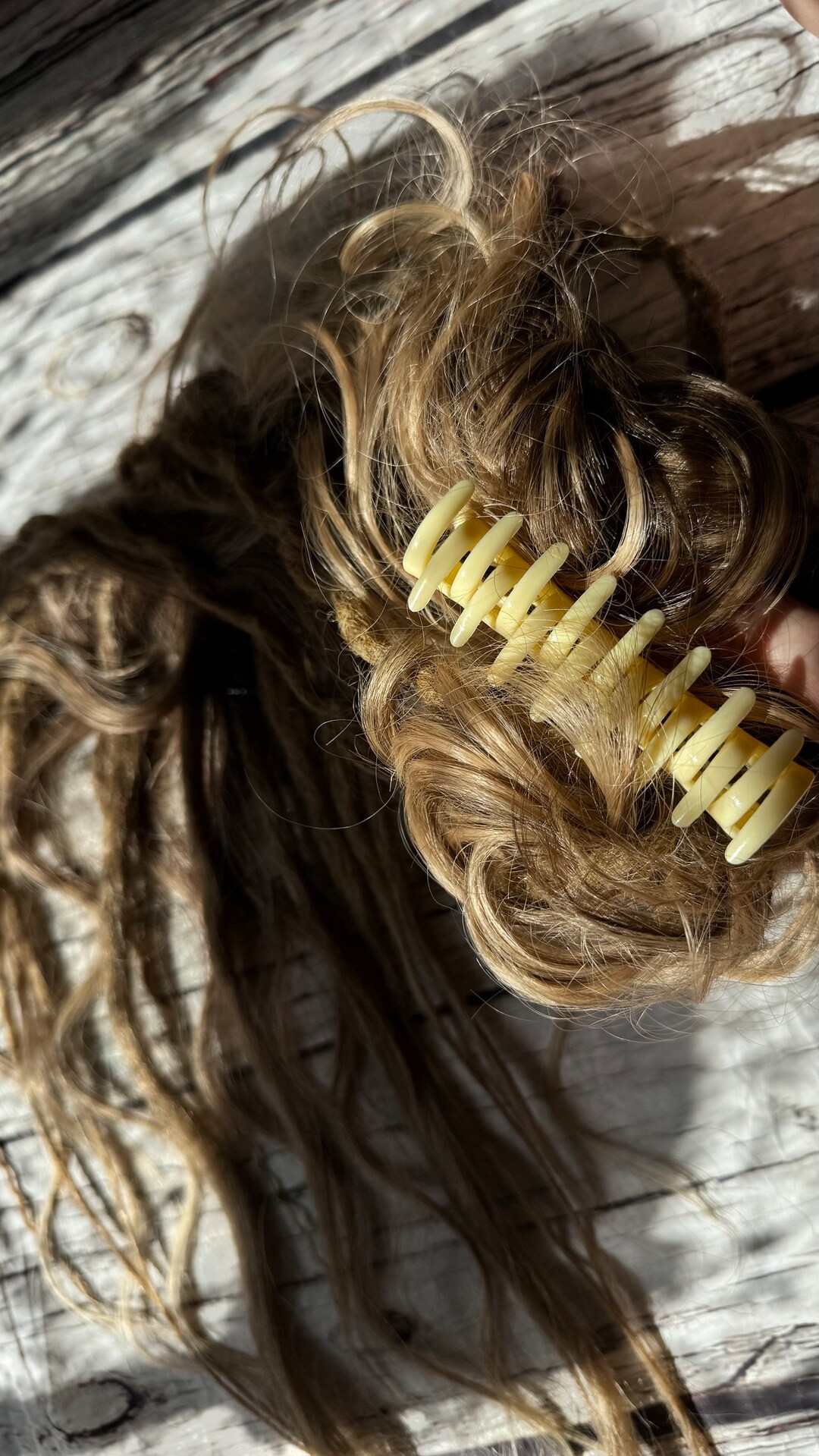 Claw Clip Ponytails Curly Dreads Blond Synthetic Crochet Dreads ...