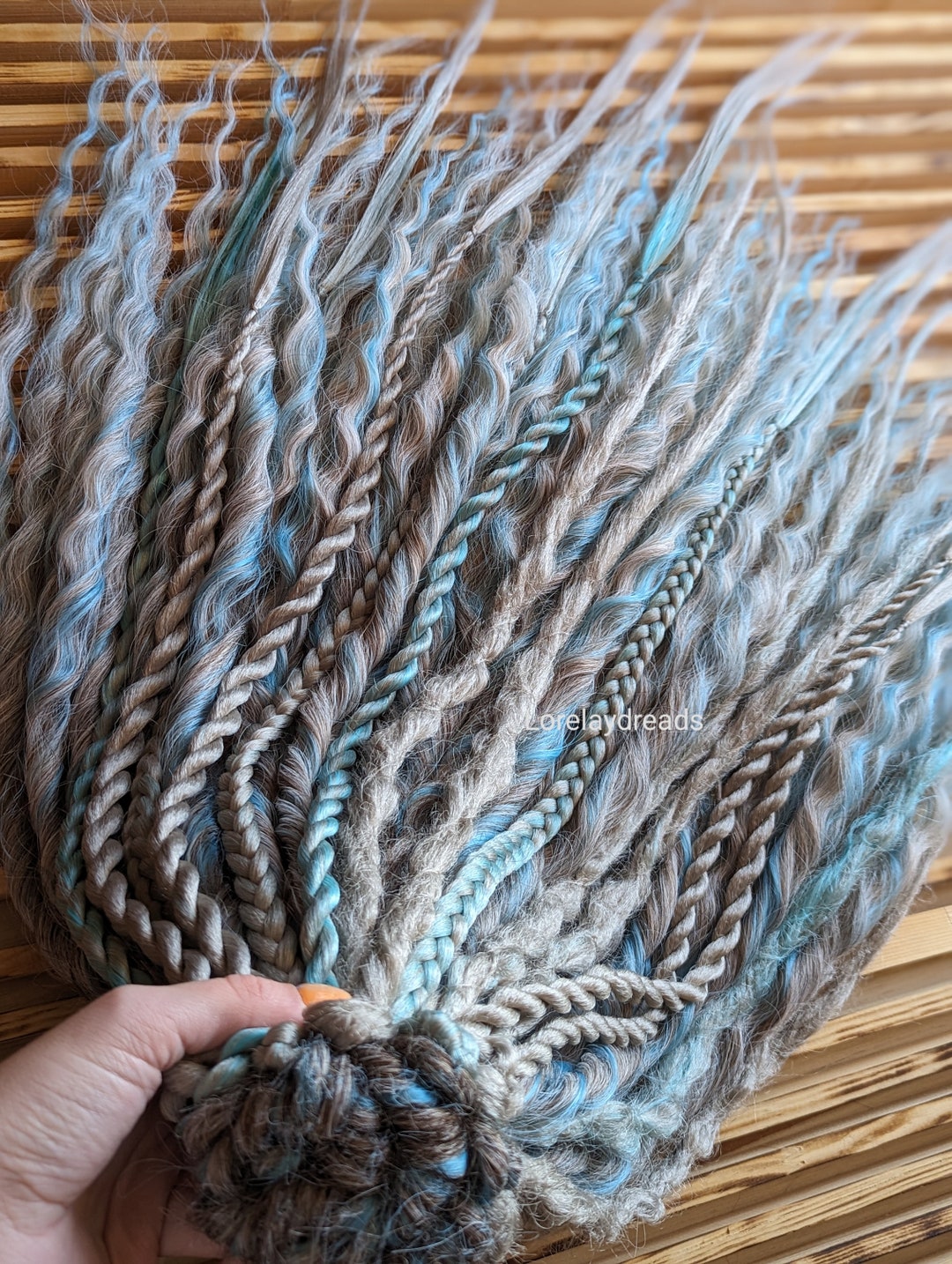 Blond Curly Dreads Synthetic Crochet Dreads Extensions Blue Boho DE ...