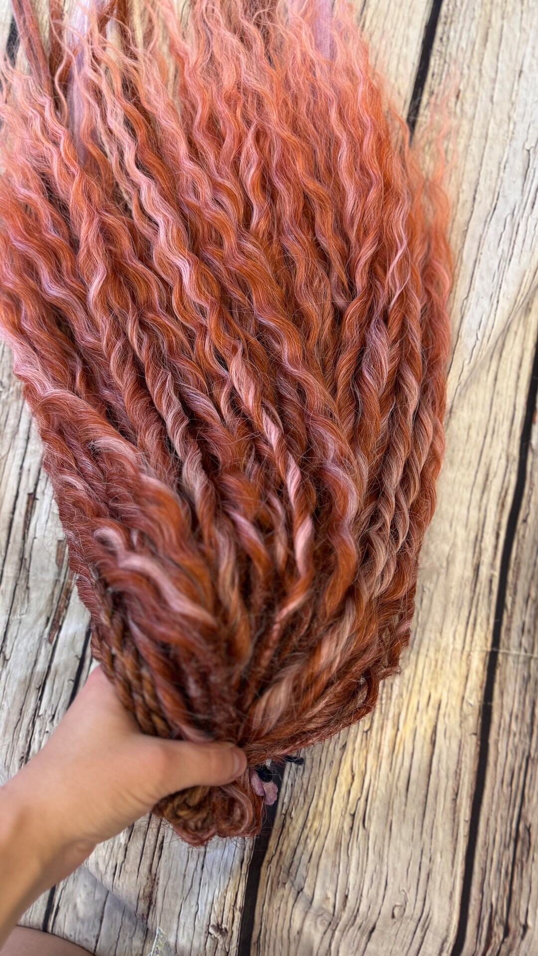 Red Orange Ginger Curly Dreads Synthetic Crochet Dreads Extensions ...