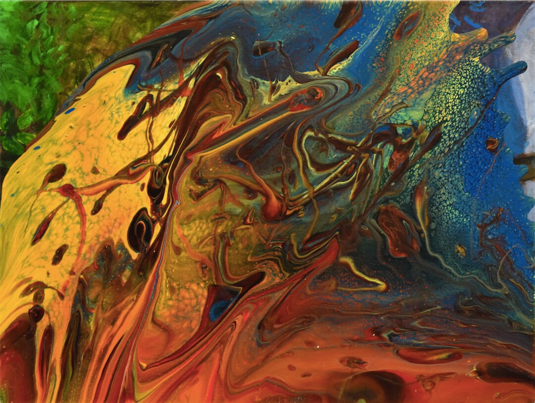 Acrylic Pour Painting One - Etsy