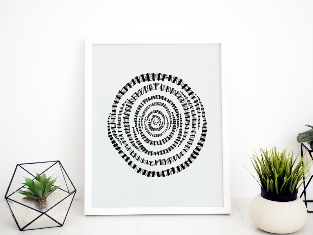 Circle No:5 / Black and White Abstract Printable Wall Art / Minimalist ...