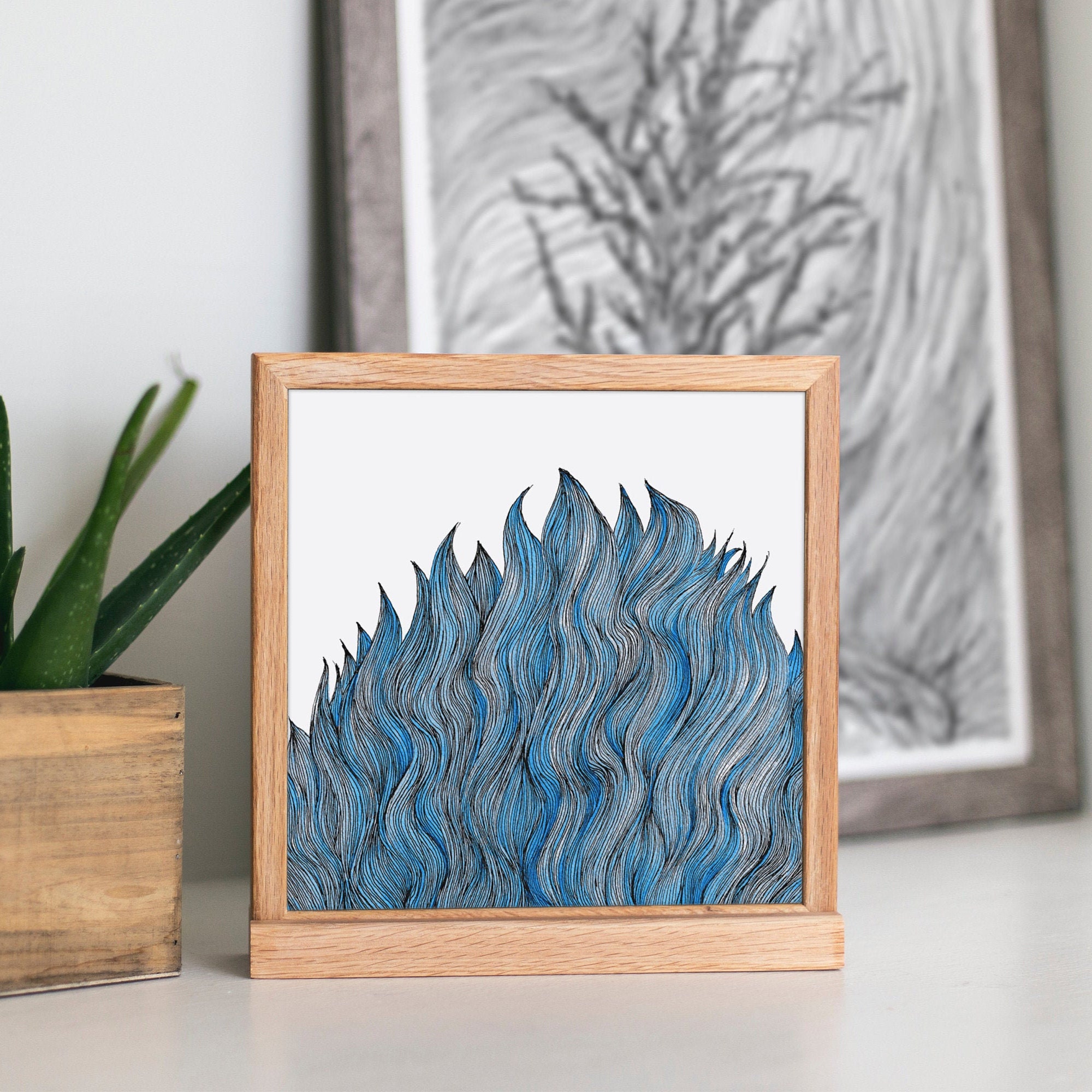 Abstract Watercolor Line Drawing, Minimalist Printable Wall Art ...