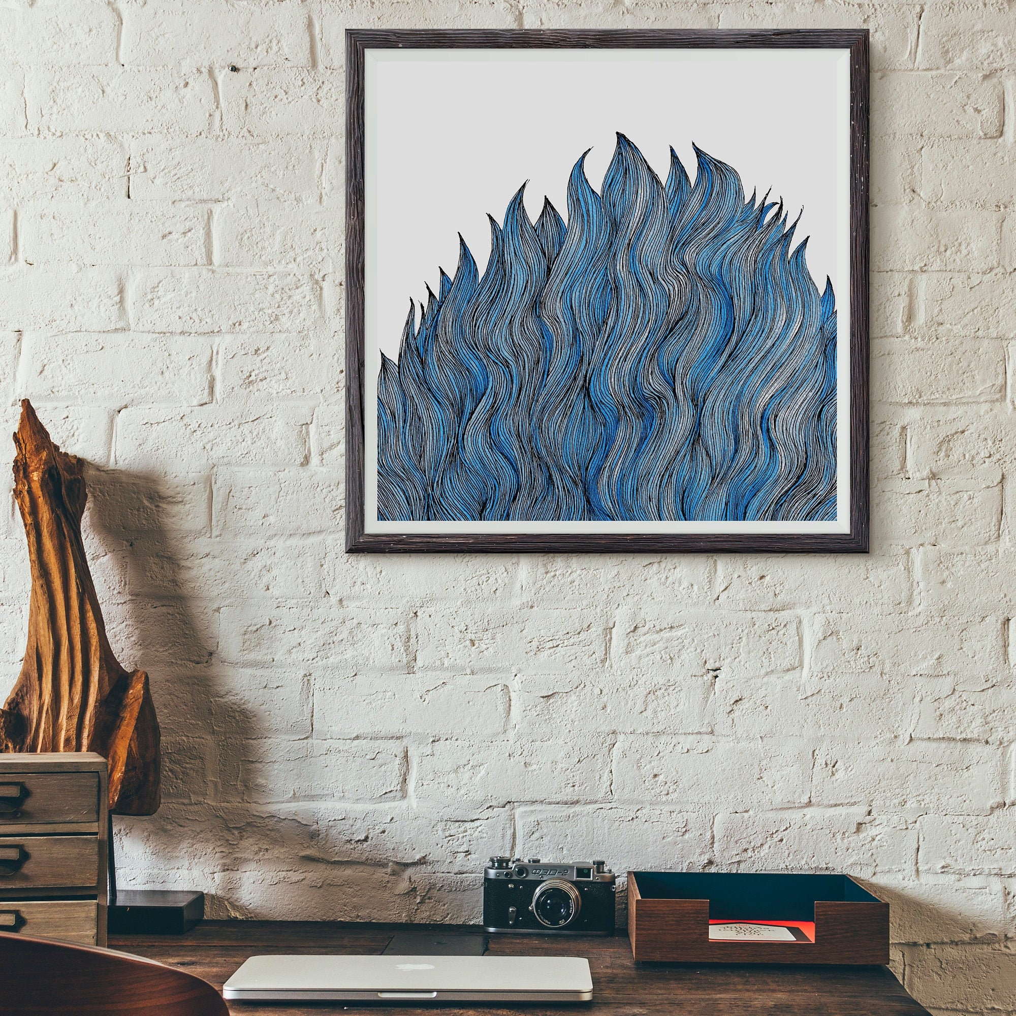 Abstract Watercolor Line Drawing, Minimalist Printable Wall Art ...