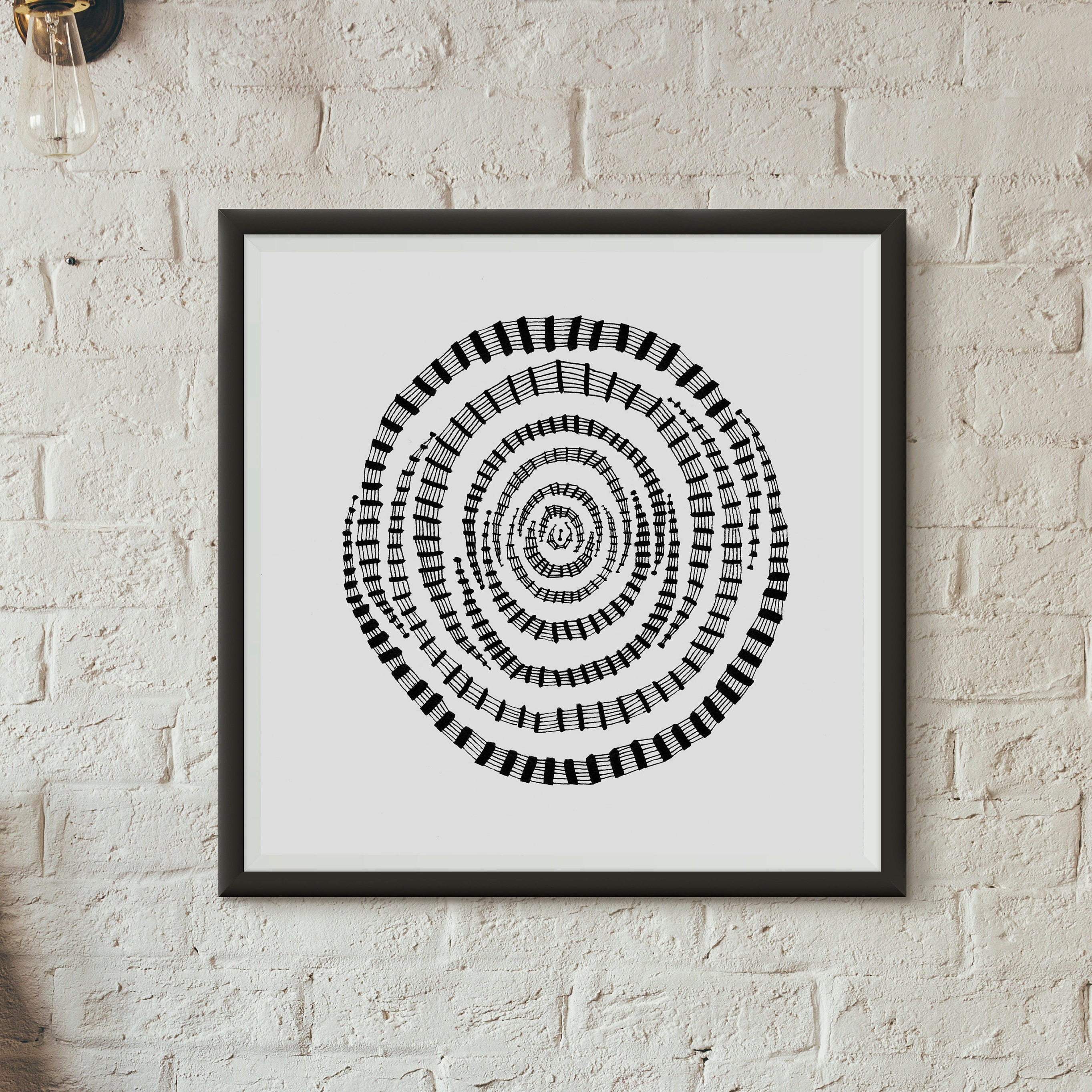 Circle No:5 / Black and White Abstract Printable Wall Art / Minimalist ...