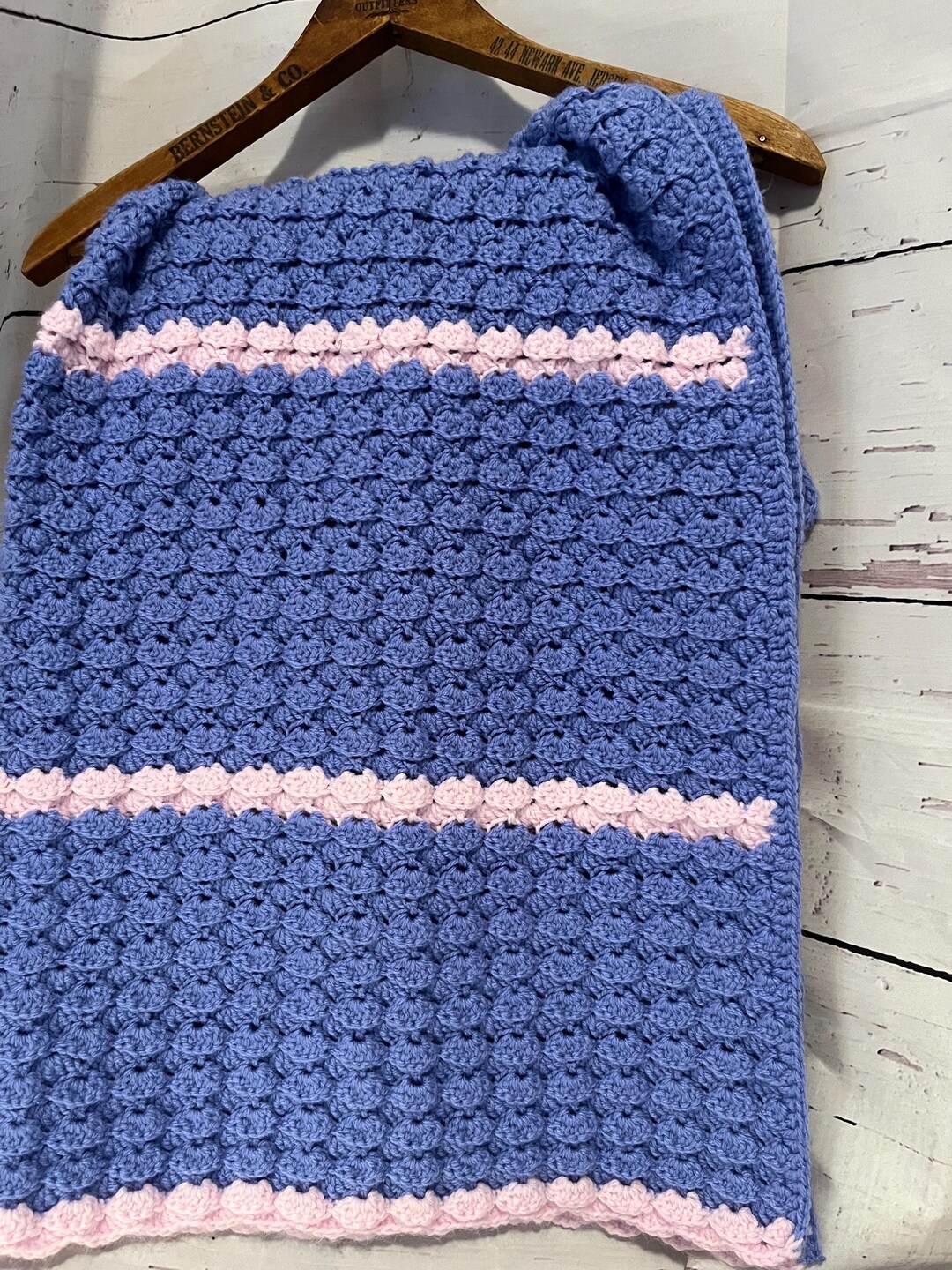 Grandma’s Touch – Cozy Toddler Handmade Afghan Blanket in Periwinkle ...