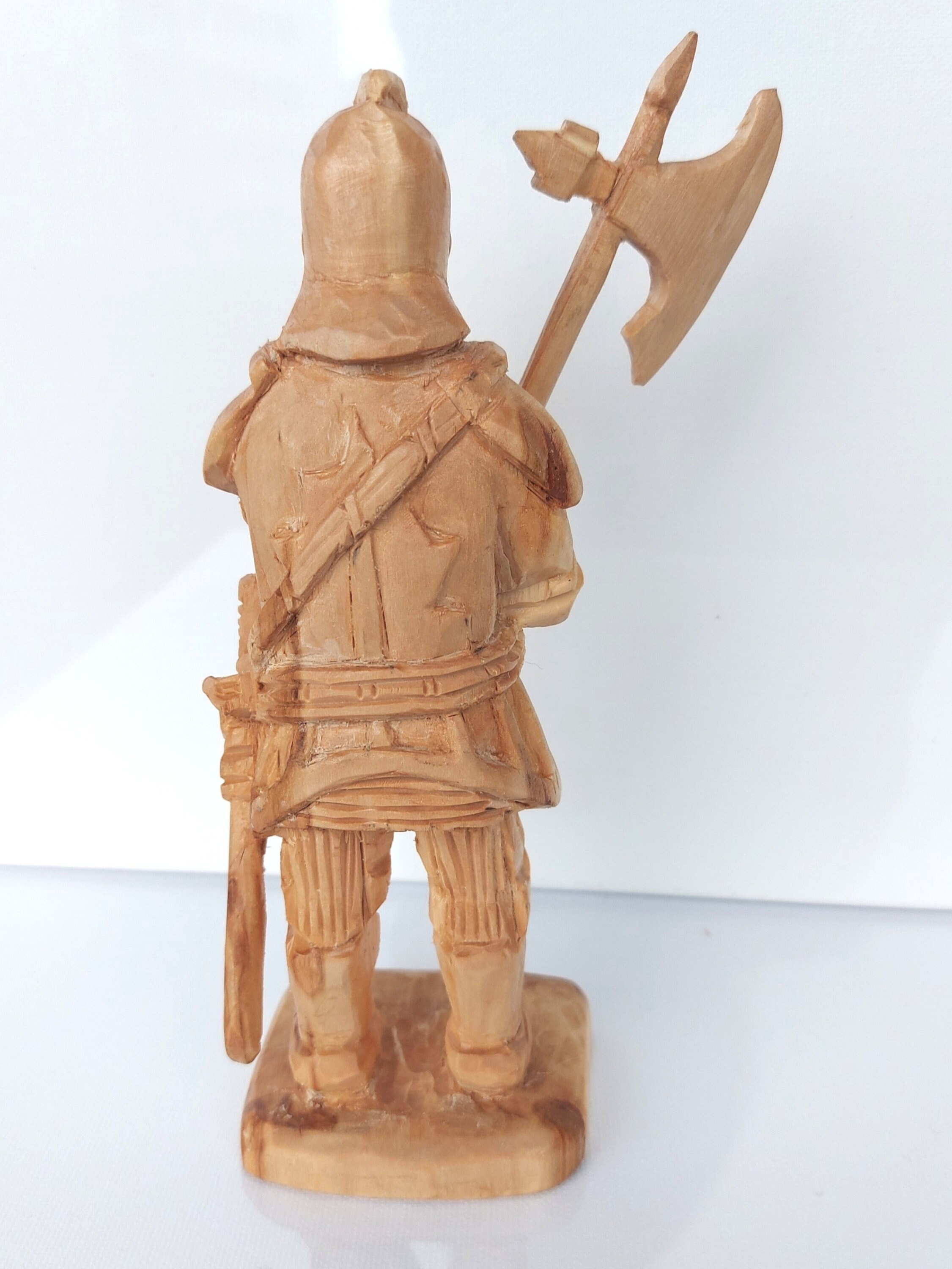 Sculpture Hand Carved Statue Medieval Lithuanian Armor Warrior Wooden ...