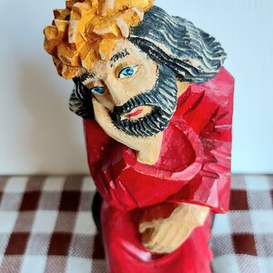 Pensive Christ, Wooden Hand Carved Statuette, Worrying Christ ...