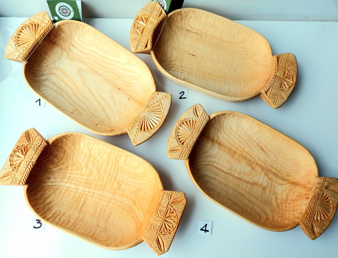 Wooden Serving Dish Hand Carved Wooden Bowl Decorative Platter Wood ...