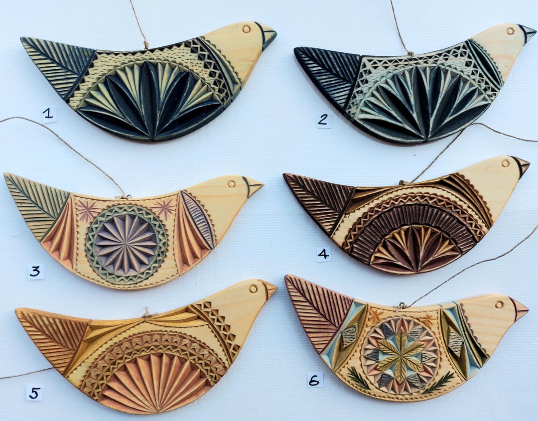 Wooden Hand Carved Bird Ornament, Pagan Symbols, Traditional Baltic Art ...