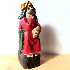 Pensive Christ, Wooden Hand Carved Statuette, Worrying Christ ...