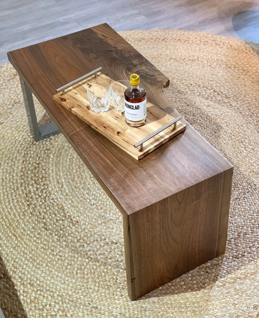 Walnut Waterfall Coffee Table - Etsy