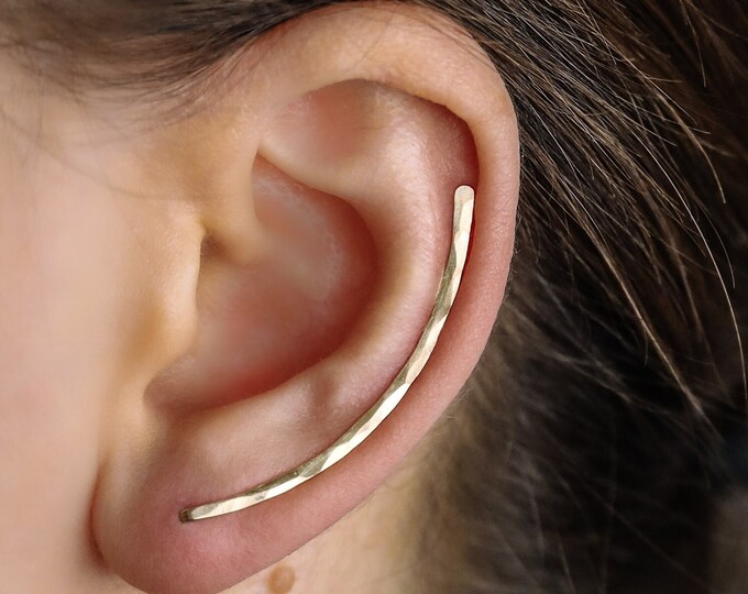 Double Wire Ear Cuff Dainty Jewelry Sterling Silver or 18k - Etsy