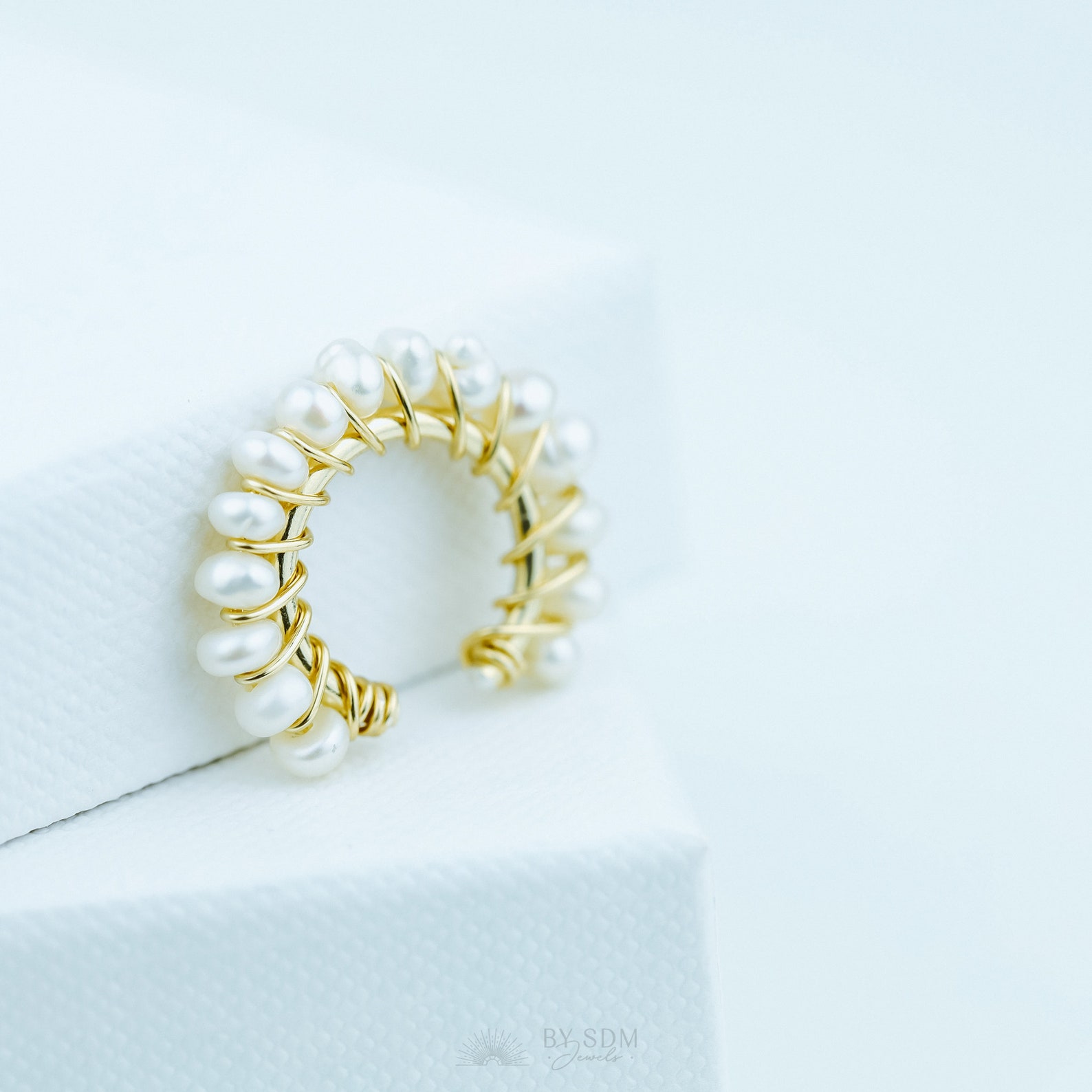 Pearl Ear Cuff Gold Ear Wrap Dainty Freshwater Pearl Ear - Etsy