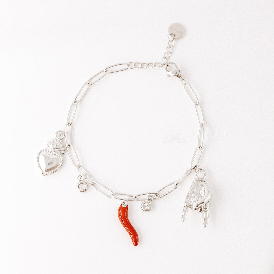Italian Lucky Horn Bracelet • Malocchio Bracelet • Hand Gestures ...