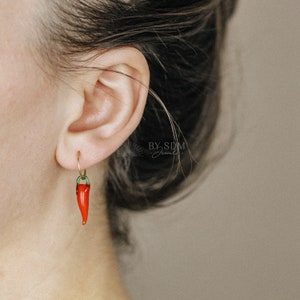 Red Hot Chilli Pepper Earrings Chilli Hoop Earrings Red Pepper Earrings ...