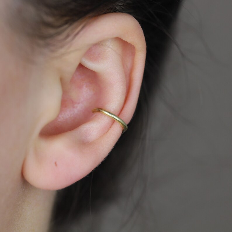 Gold Conch Ear Cuff Earring Dainty Single Band Smooth Faux - Etsy