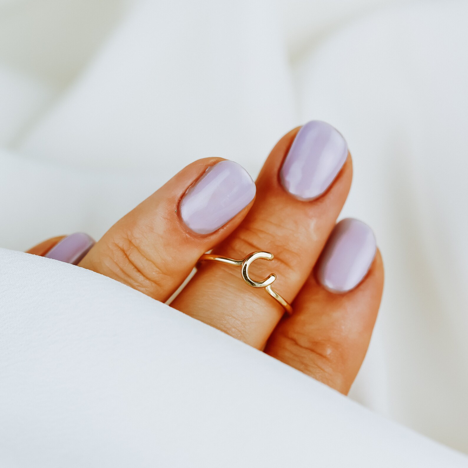 C Dainty Initial C Ring Gold Letter C Ring Personalized | Etsy