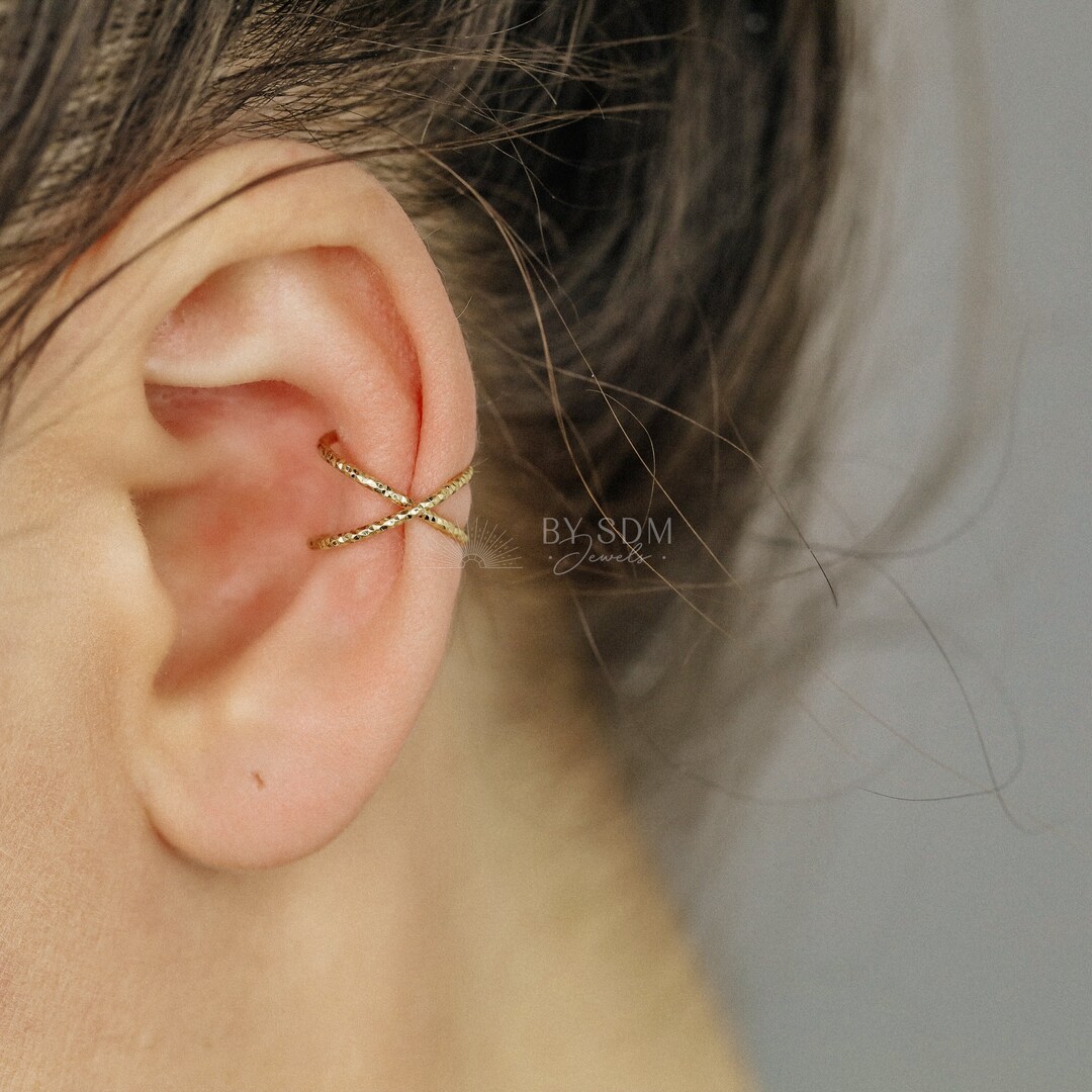 Criss Cross Ear Cuff • X Ear Cuff • Ear Cuff • Ear Wrap • Ear Cuff ...