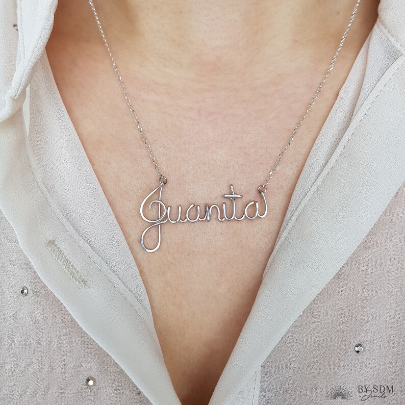 Yaya Necklace 12k Gold Filled Wire Name Necklace 60th | Etsy