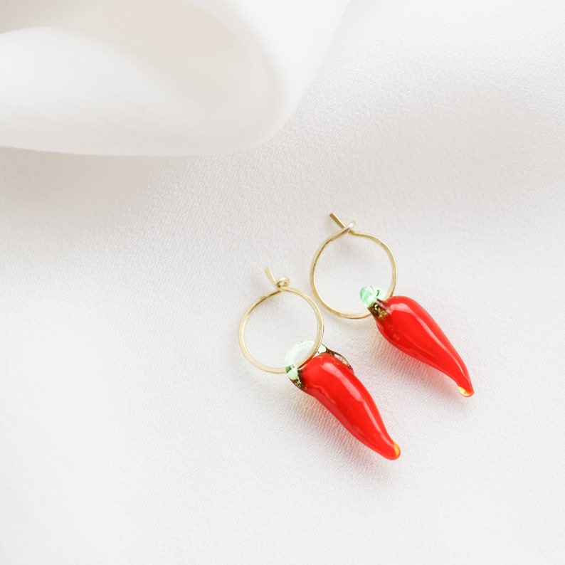 Red Hot Chilli Pepper Earrings Chilli Hoop Earrings Red Pepper | Etsy