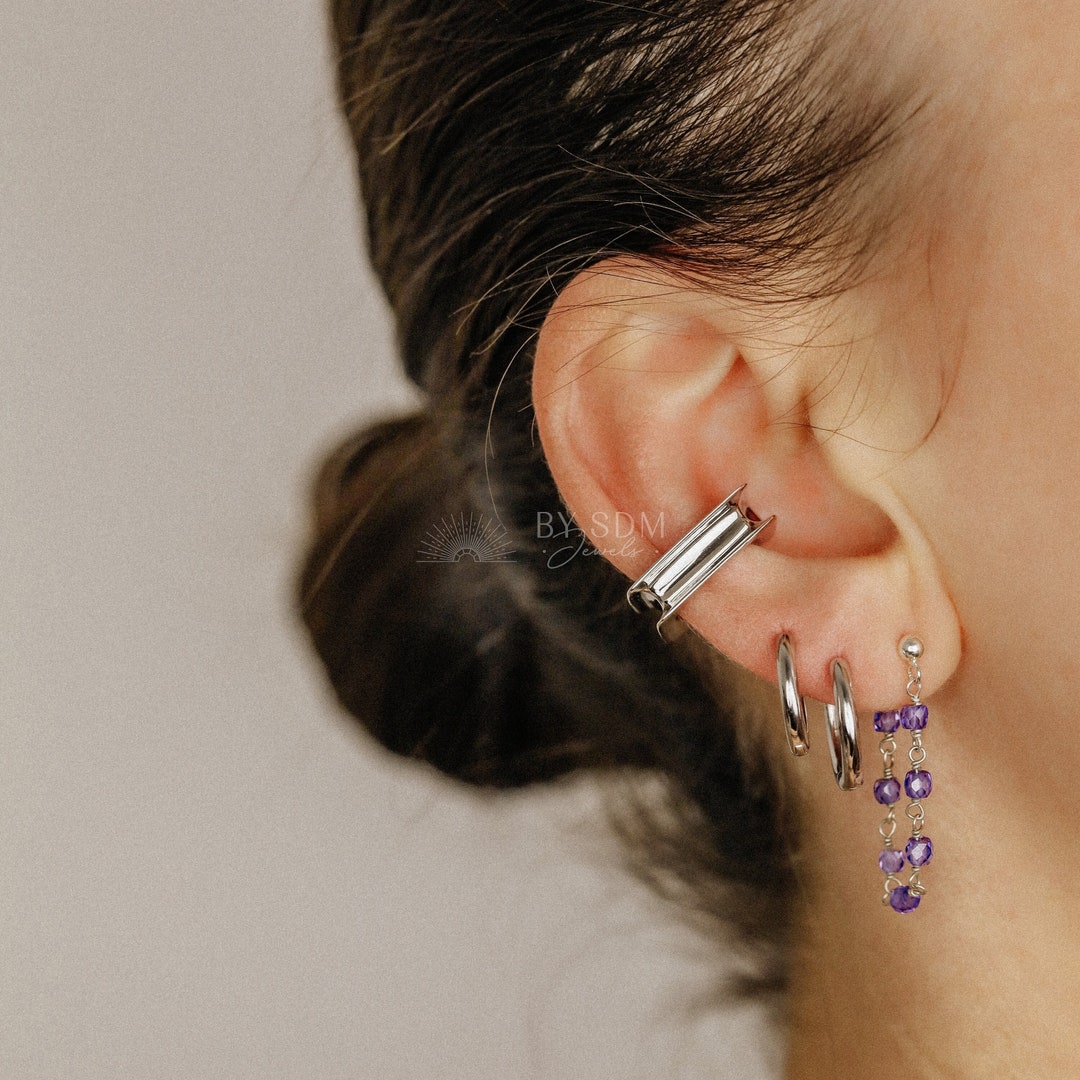 Simple Dangle Earrings • Purple Stud Earrings • Silver, Gold, Rose Gold ...