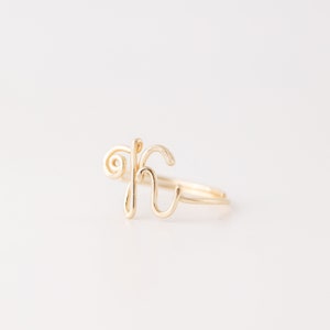 Dainty Initial L Ring • Custom Letter Ring in Sterling Silver, Gold ...