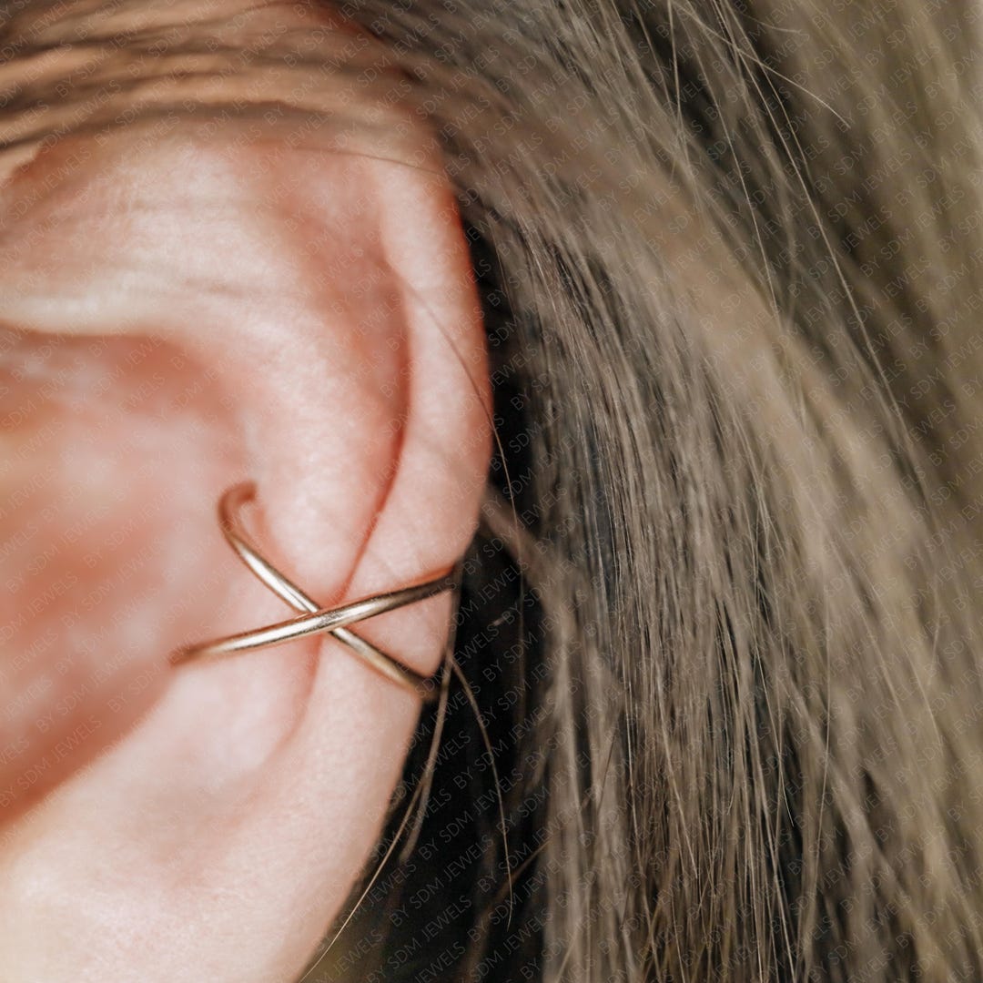 Criss Cross Ear Cuff • X Ear Cuff • Ear Cuff • Ear Wrap • Ear Cuff • Gold Ear Cuff • Minimalist ...