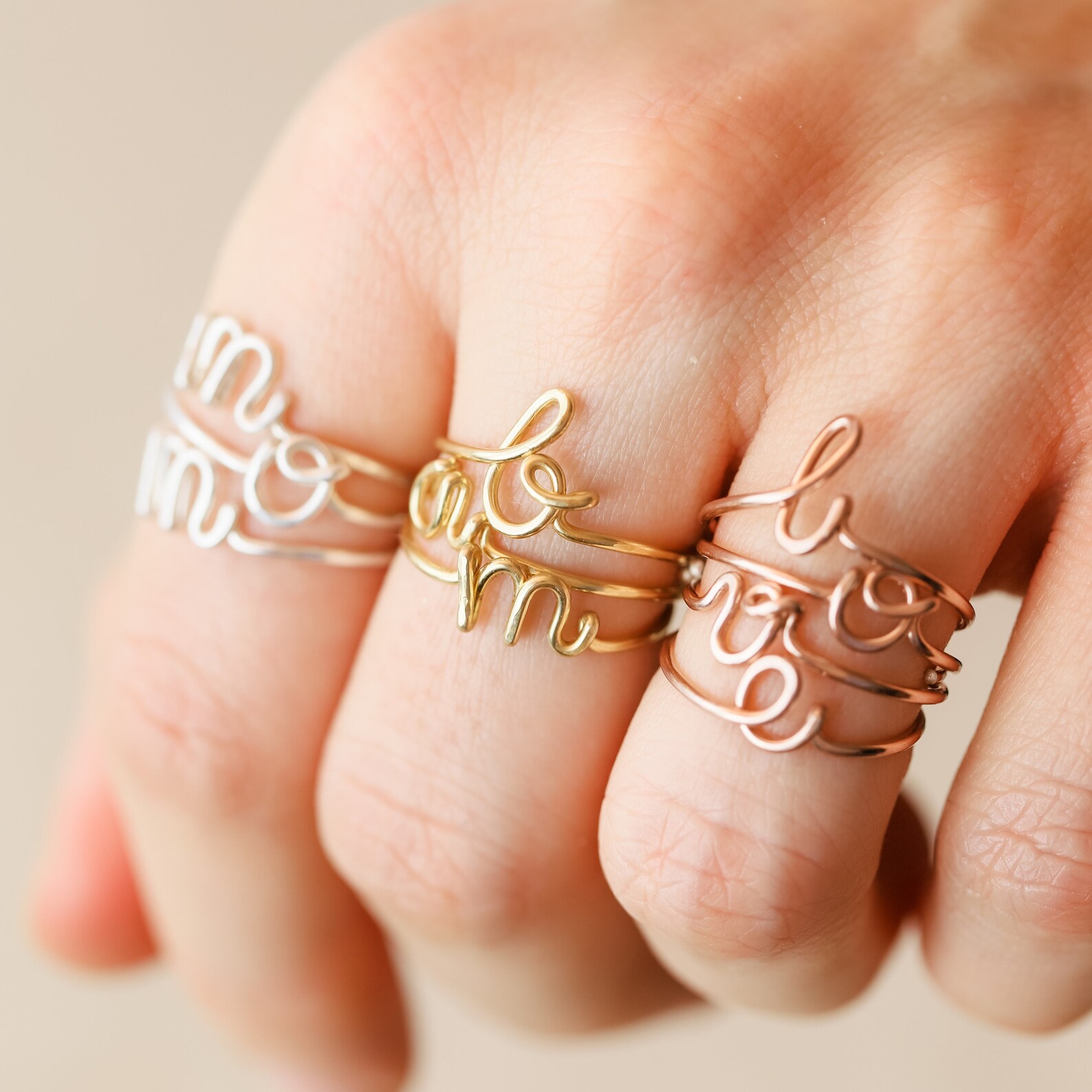 Letter M Ring Custom M Ring Personalized Ring Custom Ring | Etsy
