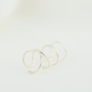 Helix Hoops Fake Helix Ring Two Ring Helix Ear Cuff Silver - Etsy