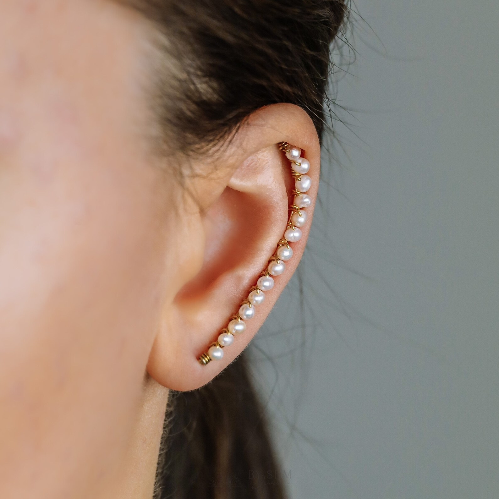 Ear Climber Ear Crawler Ear Cuff Pearl Ear Climber - Etsy