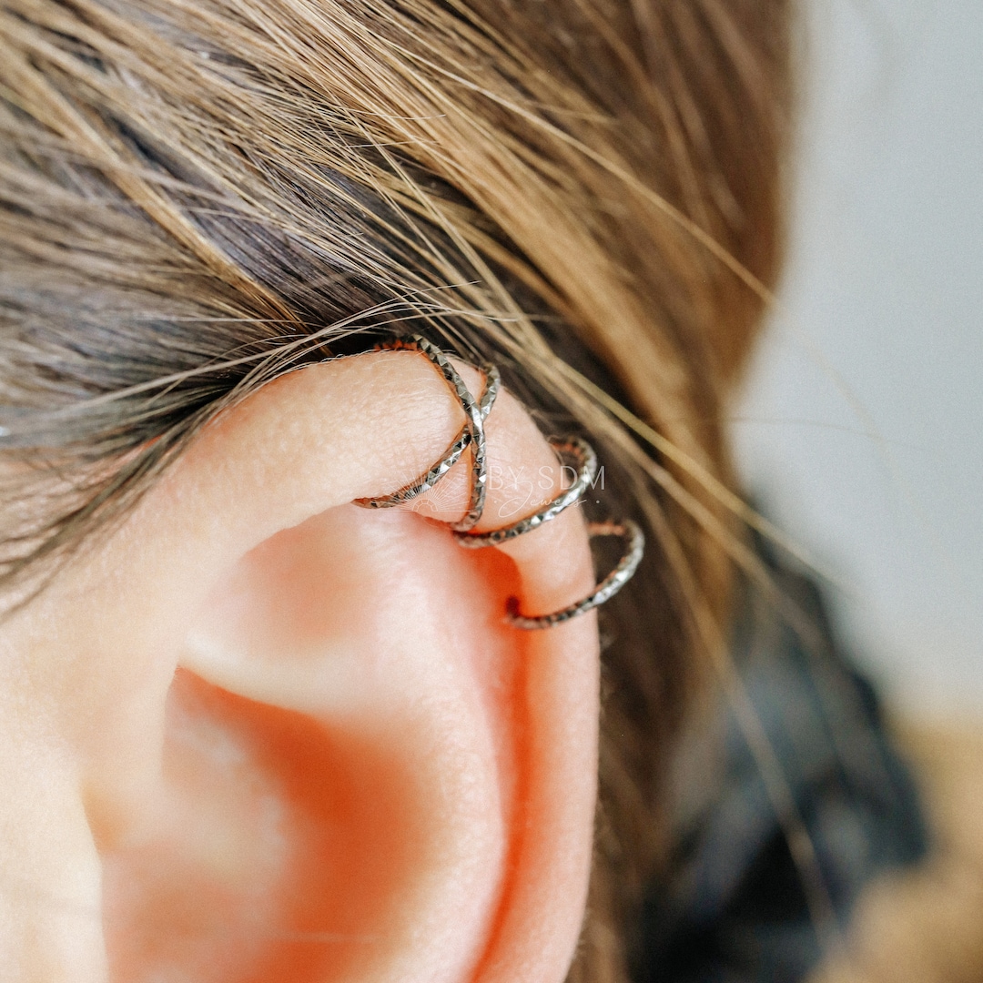 Criss Cross • Ear Cuff • Double Wire Ear Cuff • Helix Ear Cuff • Ear ...