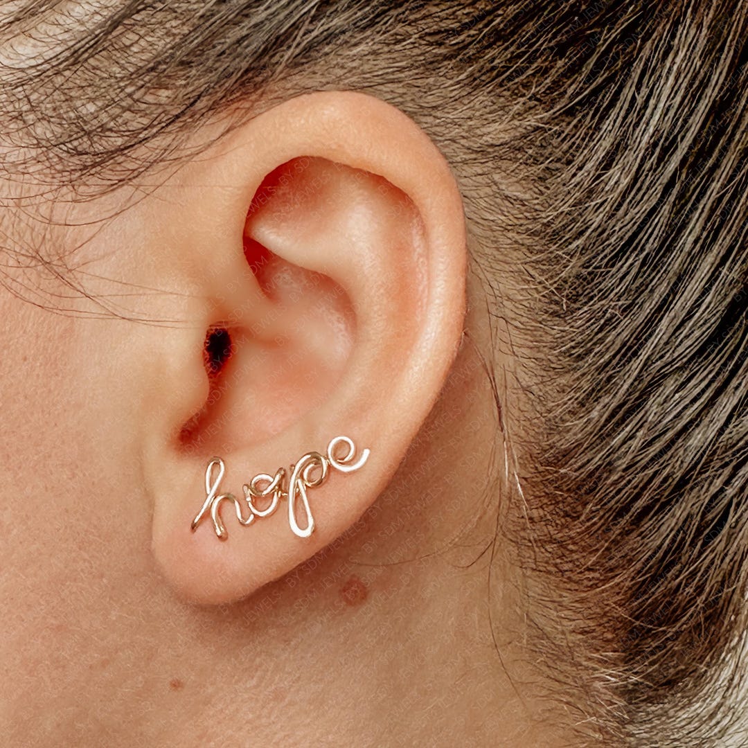 Custom Handwritten Name Ear Climber • Personalized Ear Climber Earrings ...