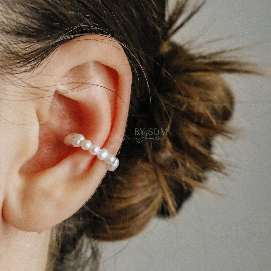 Natural Pearl Ear Cuff 12k Gold Filled Ear Cuff Pearl Cuff - Etsy
