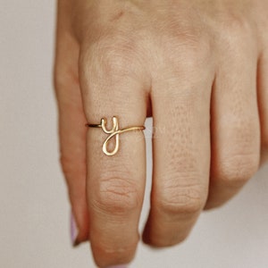 Initial Letter Y Ring • Personalized Wire Initial Ring • Wire Ring ...