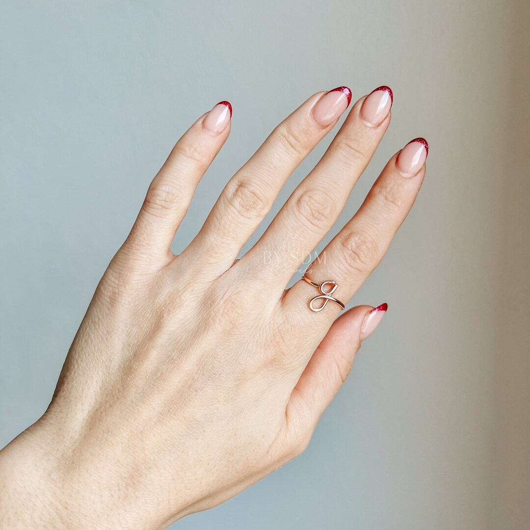 Dainty Initial Ring • G Letter Ring • Personalized Ring • Name Ring ...