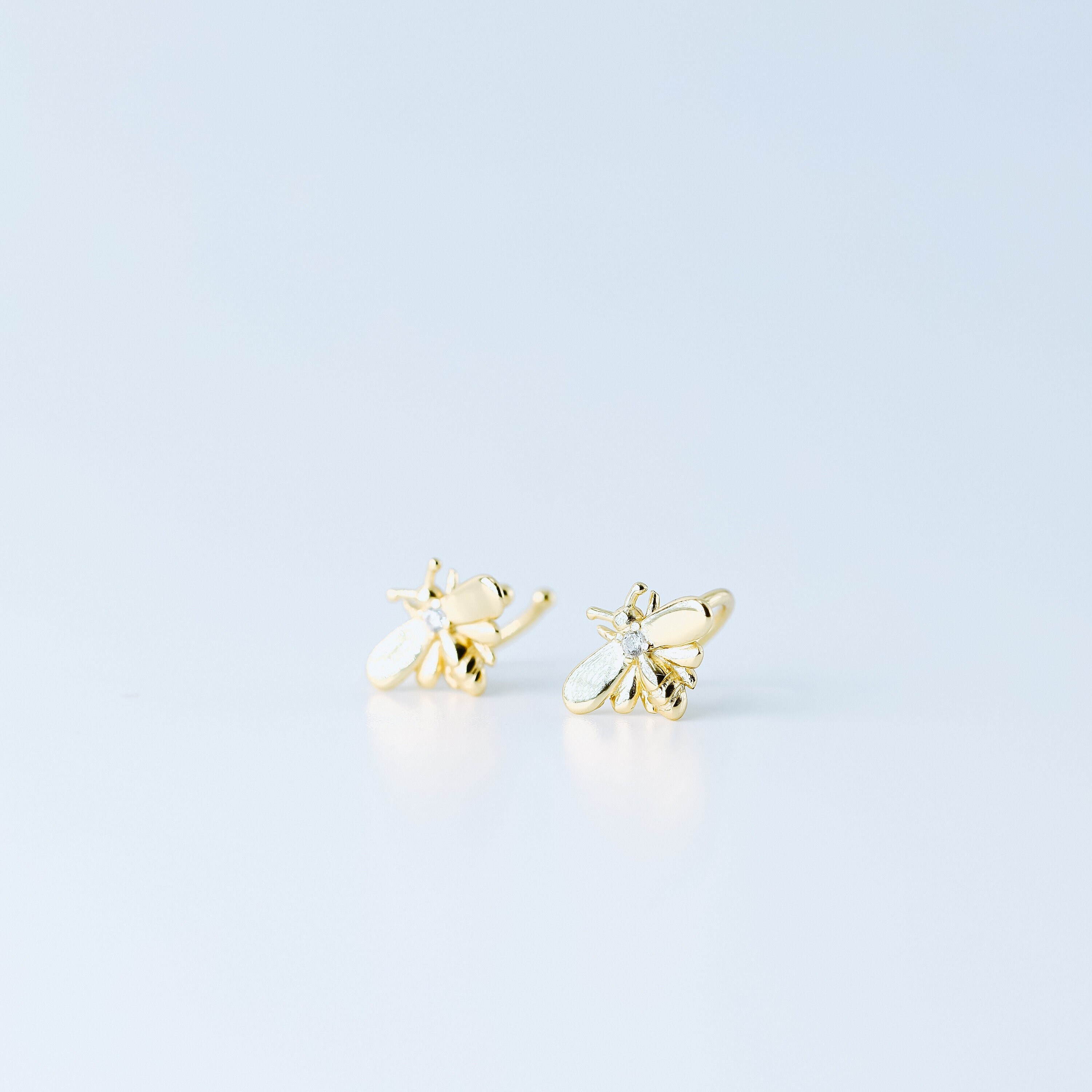 Gold Bee Ear Cuff Honey Bee Earrings - Etsy
