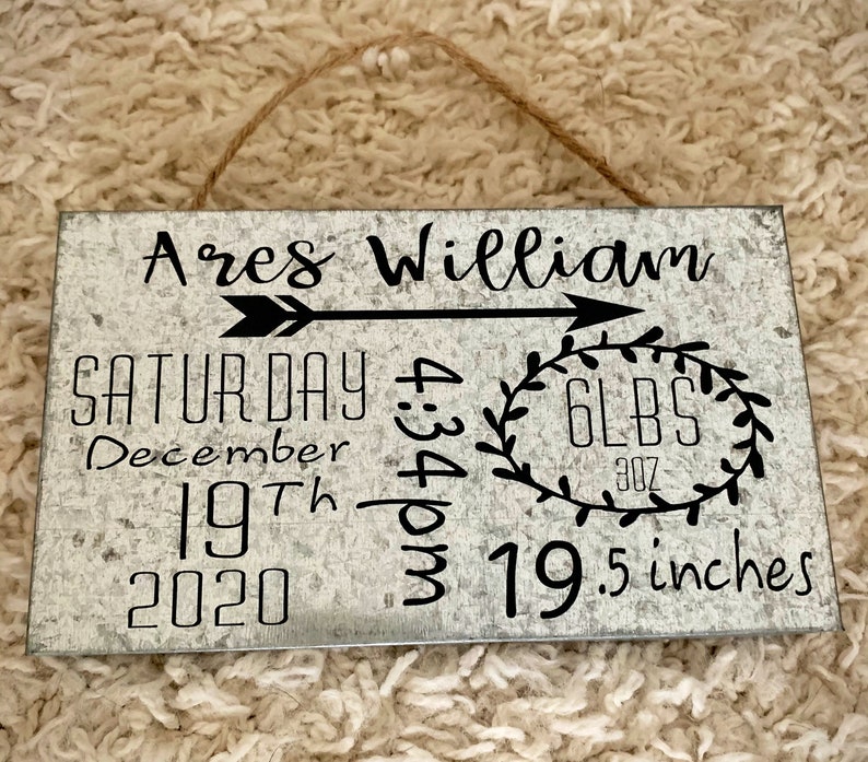 Baby Announcement Sign/personalized Baby Sign/birth Stats | Etsy