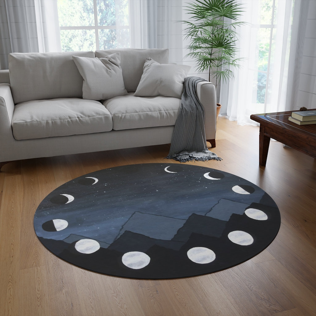 60 Moon Phase Rug Witchy Decor Unique Goth Area Rugs - Etsy