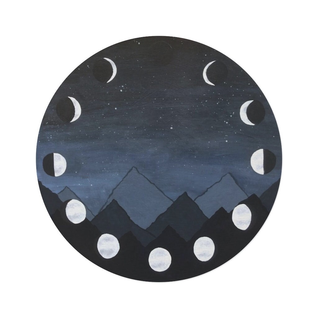 60 Moon Phase Rug Witchy Decor Unique Goth Area Rugs - Etsy