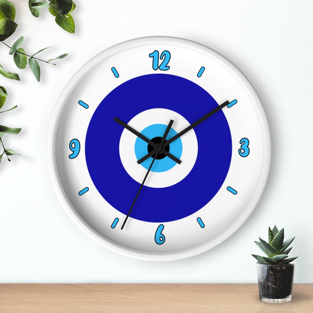 Greek Evil Eye Wall Clock, Nazar Amulet, Mati, Third Eye Home Decor ...