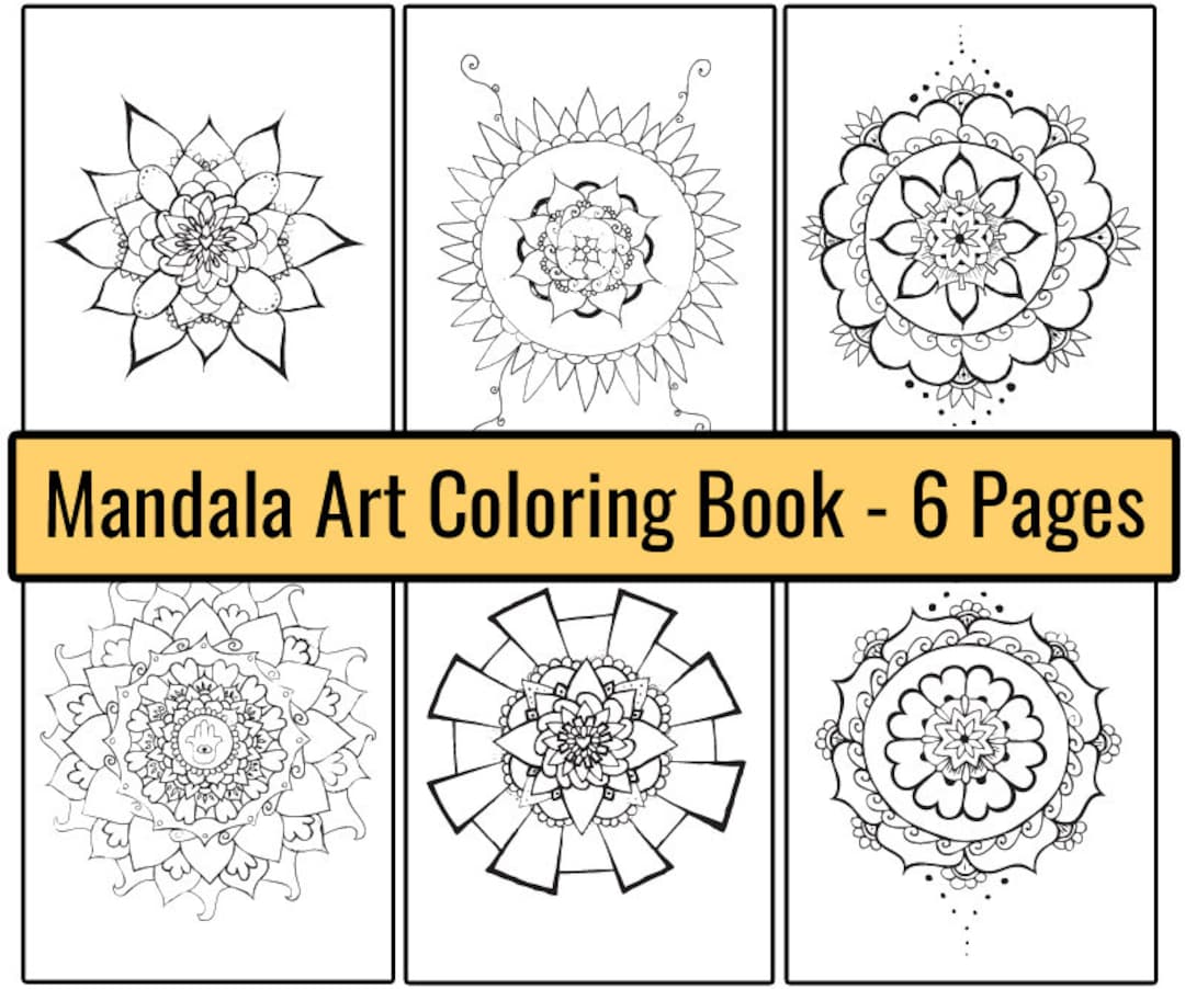Easy Mandala Coloring PDF, 6 Sheets, Printable Letter Paper, Kids Art ...