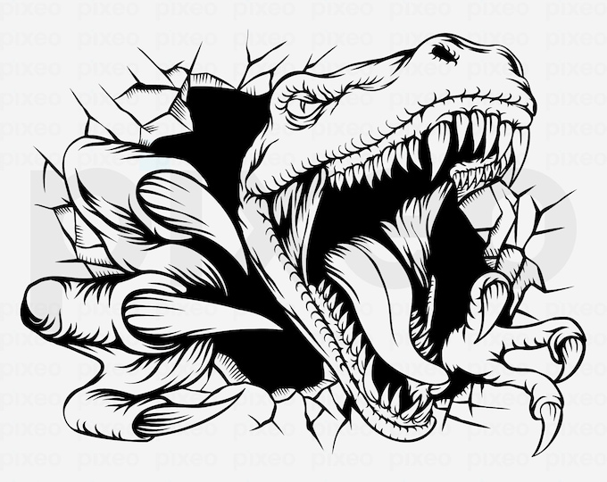 Raptor Scratch SVG: Dinosaur Clipart, Cricut Cut File (digital Download ...